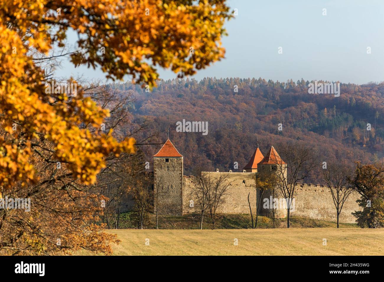 Veveri castle in South Moravia, Czech Republic. Medieval castle built ...