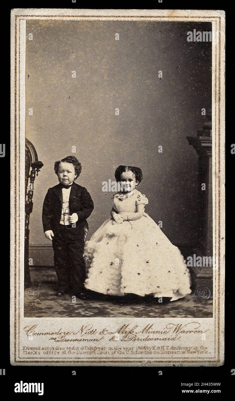 Two dwarfs: Minnie Warren and Commodore Nutt, bridesmaid and groomsman ...