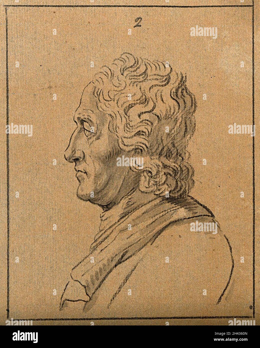 John Locke: left profile of a bust. Drawing, c. 1789, after D.N ...