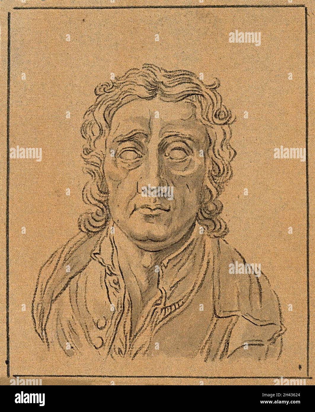 John Locke: frontal view of bust. Drawing, c. 1789, after D.N ...