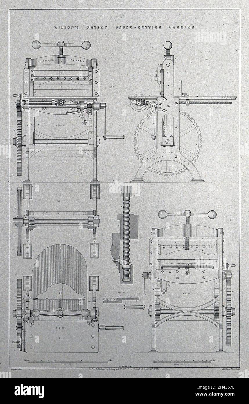 Engineering: a steam engine. Lithograph, 1852 Stock Photo - Alamy