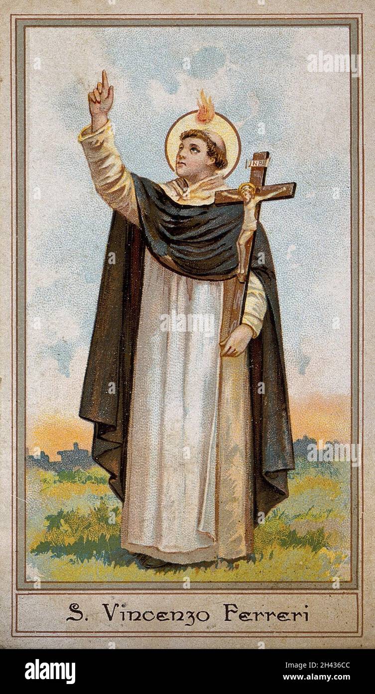 Saint Vincent Ferrer Colour Lithograph 1898 Stock Photo Alamy