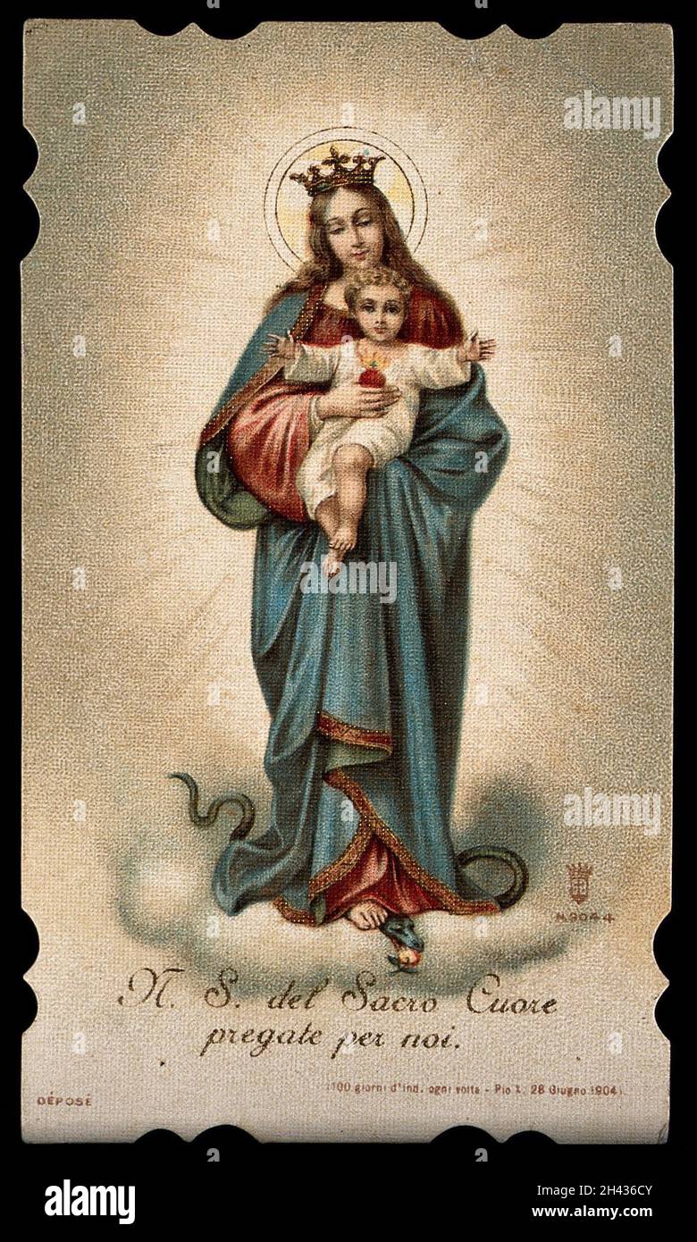 Saint Mary (the Blessed Virgin) with the Christ Child. Colour ...