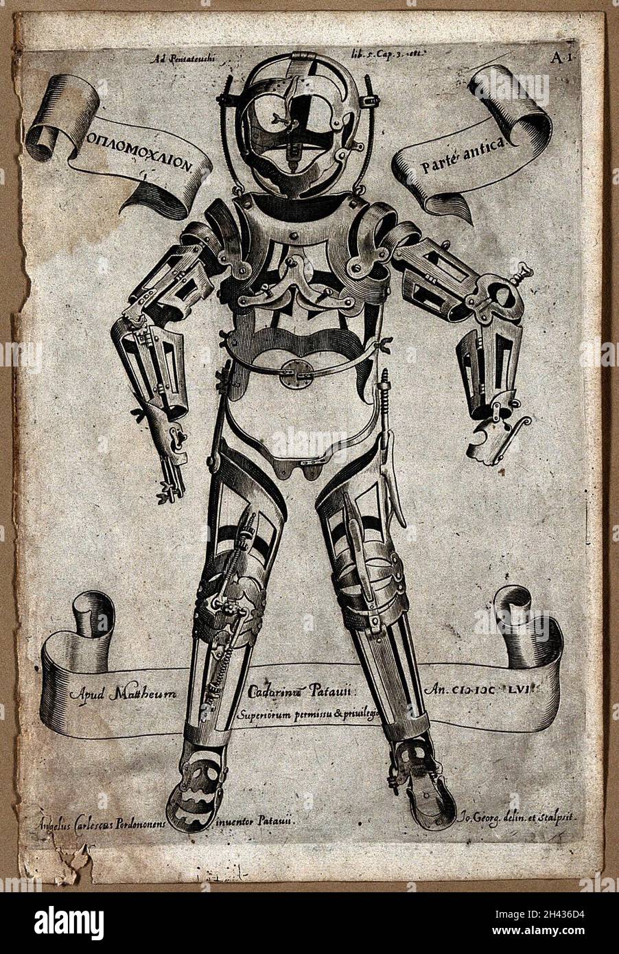 Orthopaedic apparatus for the whole human body: anterior view ...
