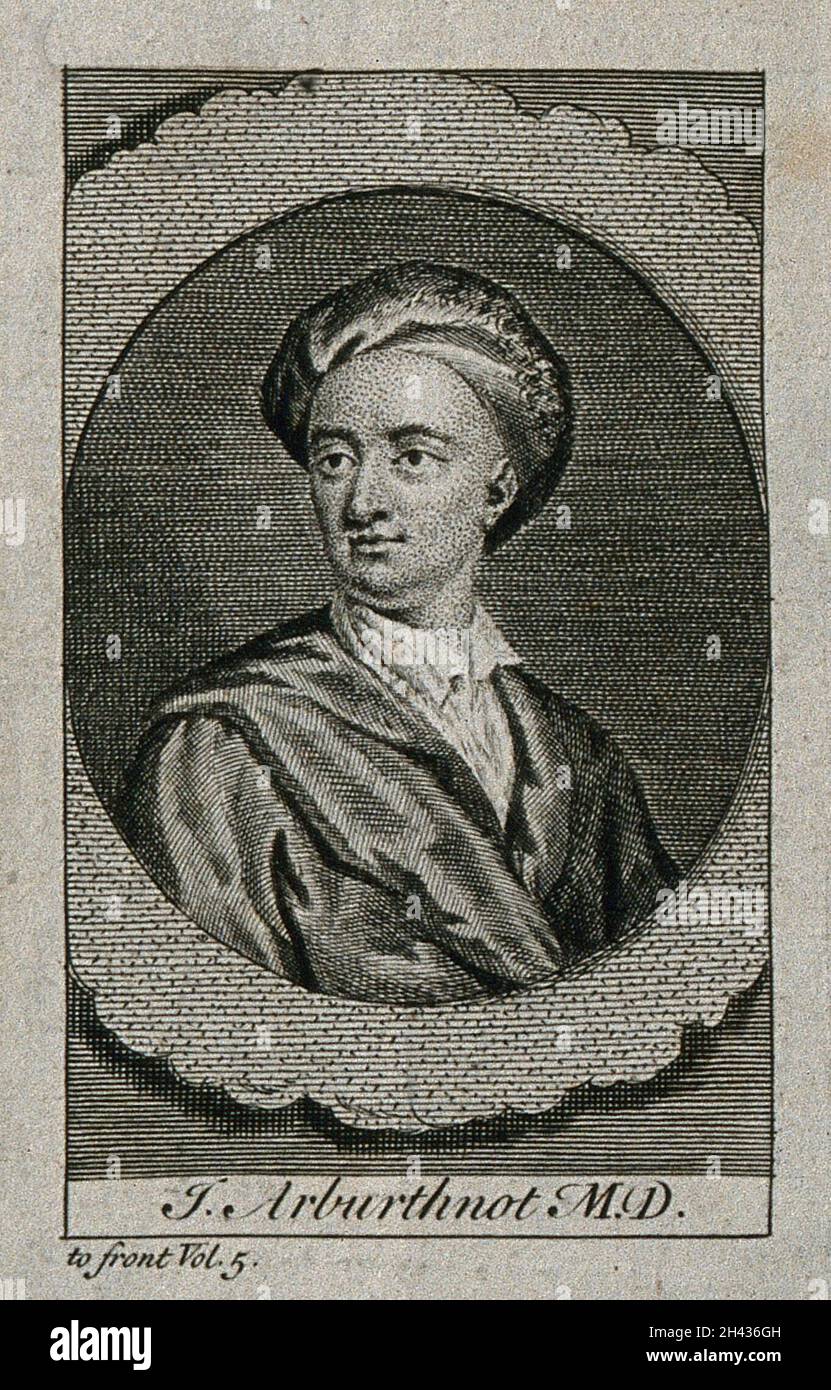 John Arbuthnot. Line engraving after Sir G. Kneller Stock Photo - Alamy