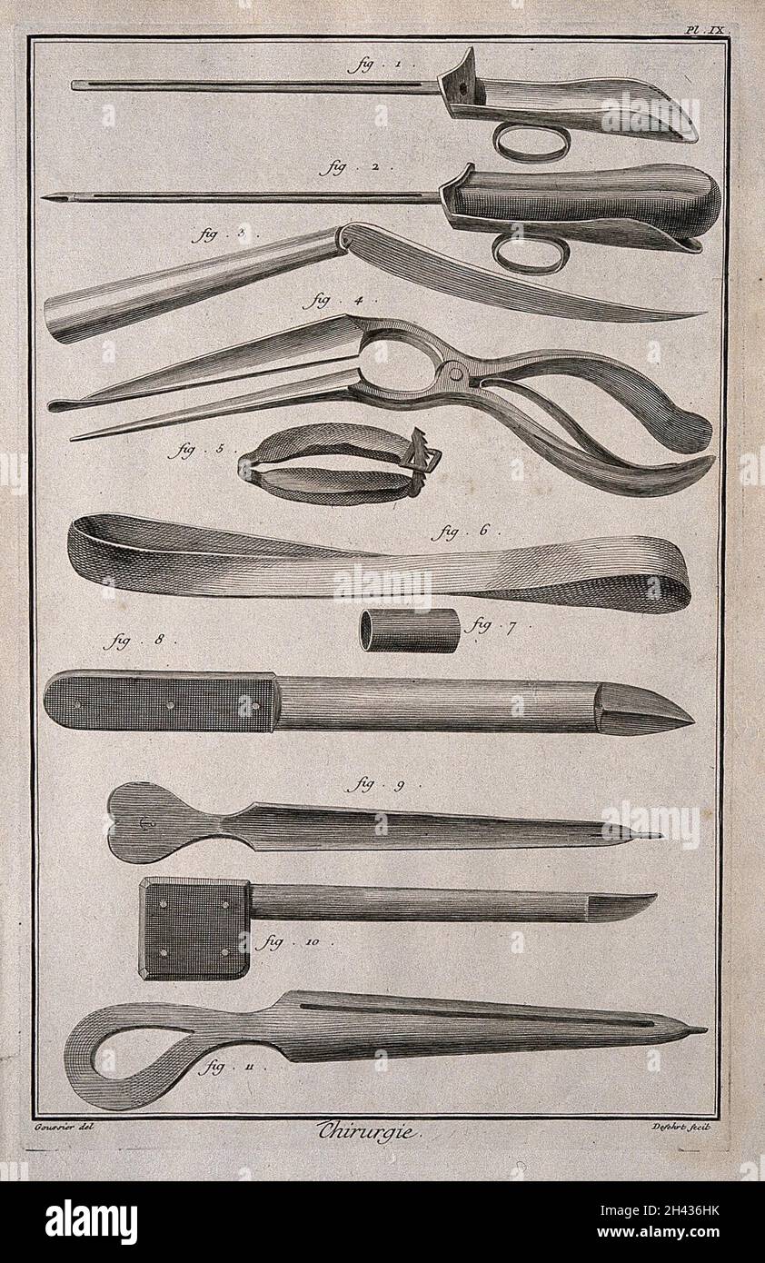 Surgery: an assortment of surgical instruments, including a cannula ...