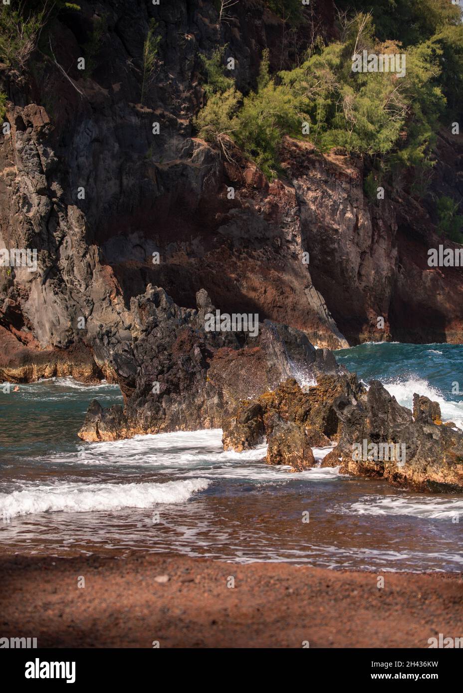 Sea waves and rock on the beach Stock Photo - Alamy