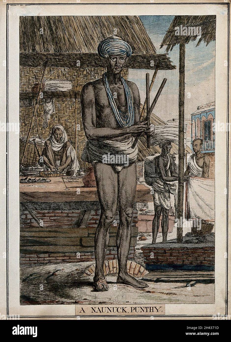 Hindu fakir with one shoe and half a moustache, Calcutta, West Bengal ...