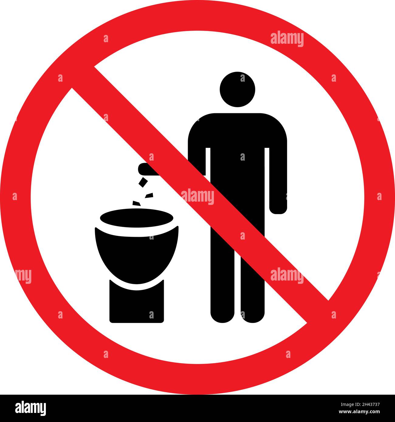 No littering in toilet sign. Do not litter in toilet. Signs and symbols ...