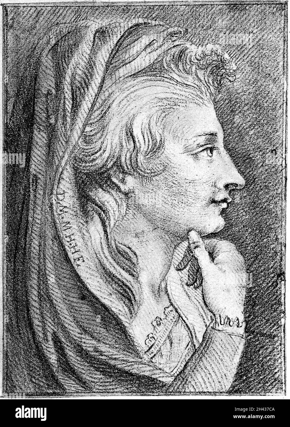 Engraving of head after Fuseli from Lavater Stock Photo - Alamy