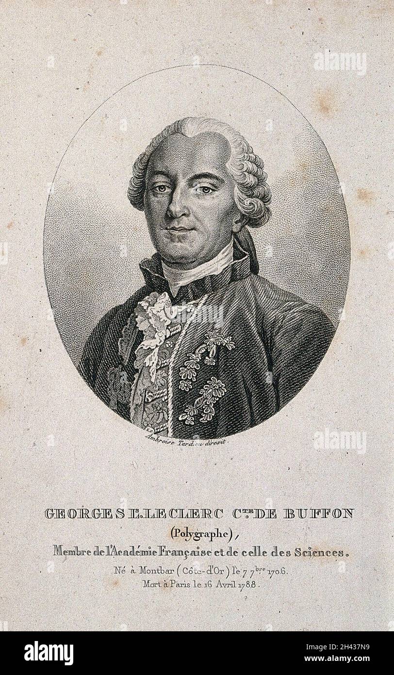 Georges Louis Leclerc, Comte de Buffon. Stipple engraving Stock Photo ...