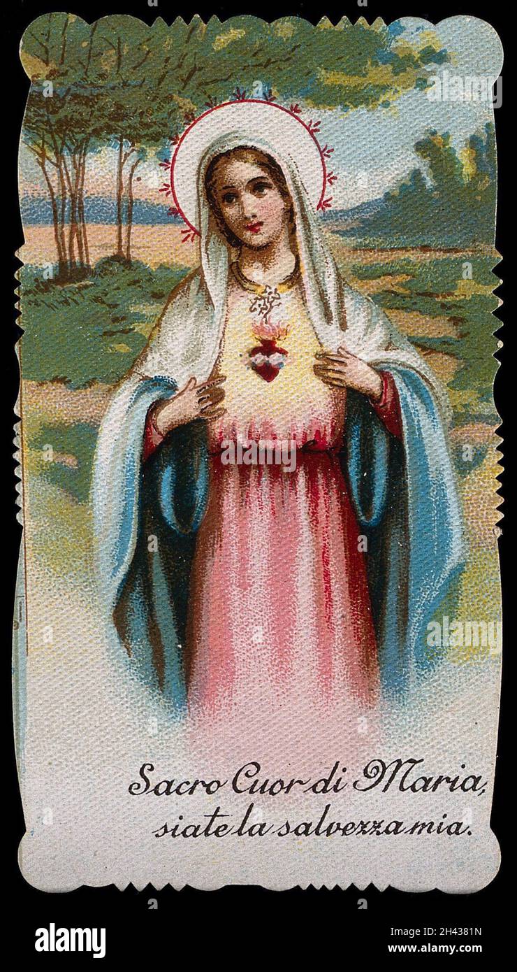 Saint Mary (the Blessed Virgin). Colour photogravure Stock Photo - Alamy