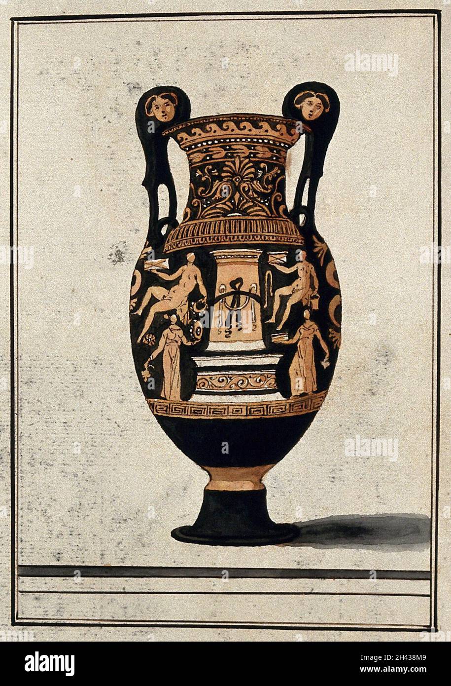A red-figured Greek wine bowl (volute krater) also called "the Hamilton ...