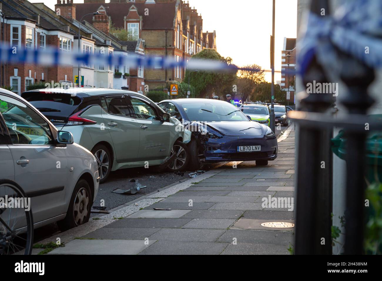 Police car at the collision hi-res stock photography and images - Alamy