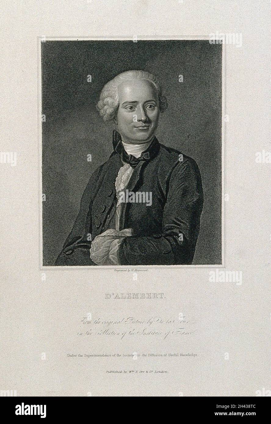 Jean le Rond d'Alembert. Stipple engraving by W. Hopwood after M. de la ...
