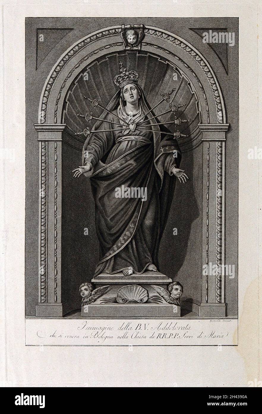 Saint Mary (the Blessed Virgin). Engraving by Rinaldi Stock Photo - Alamy