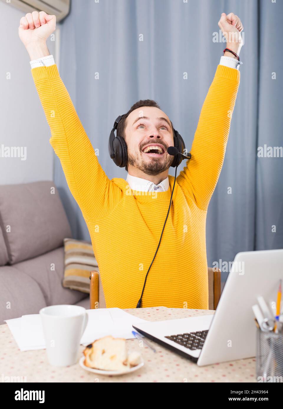 Man studying at online courses Stock Photo - Alamy