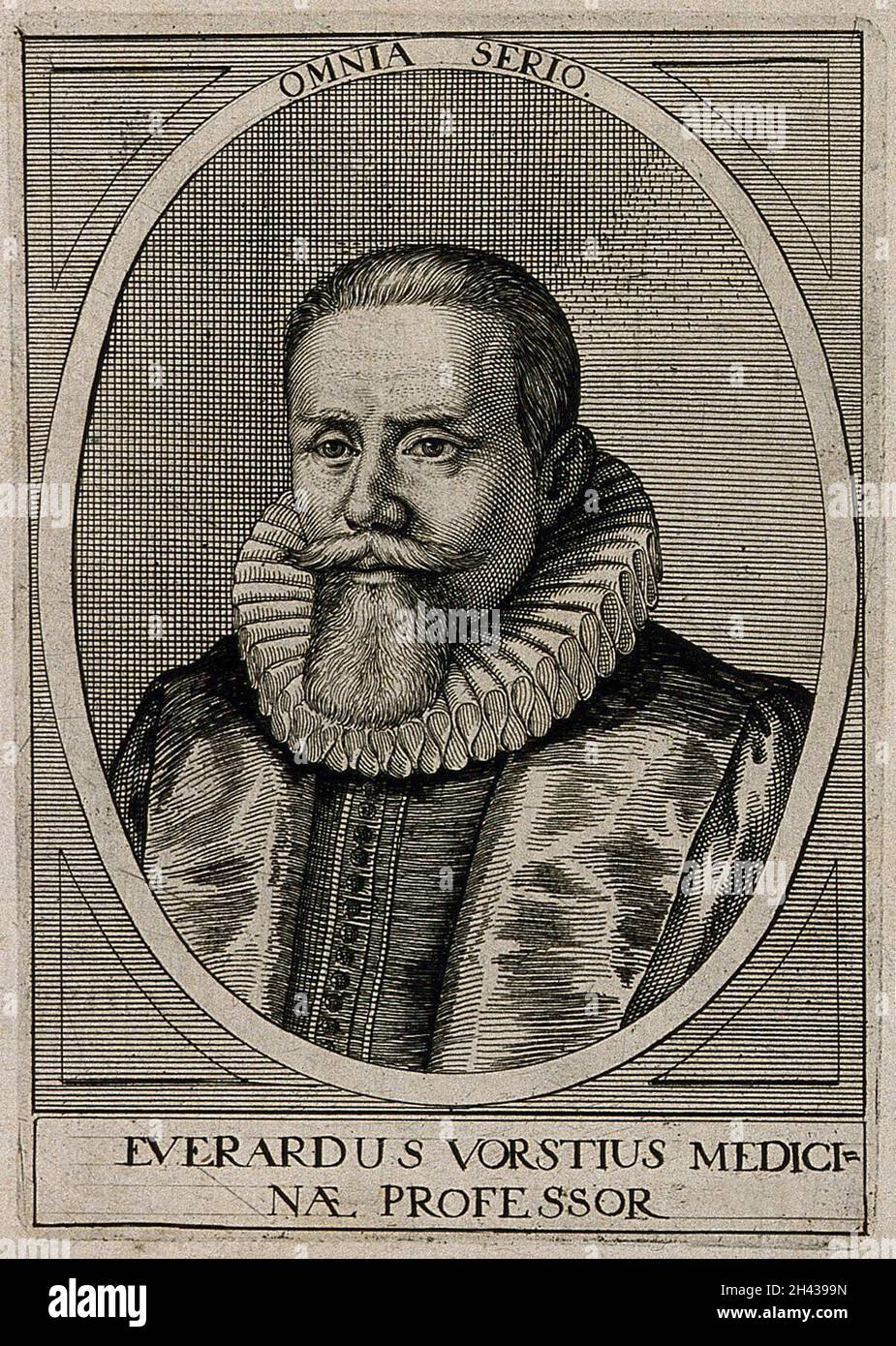 Aelius Everhardus Vorstius. Line engraving by S. Furck, 1650 Stock ...