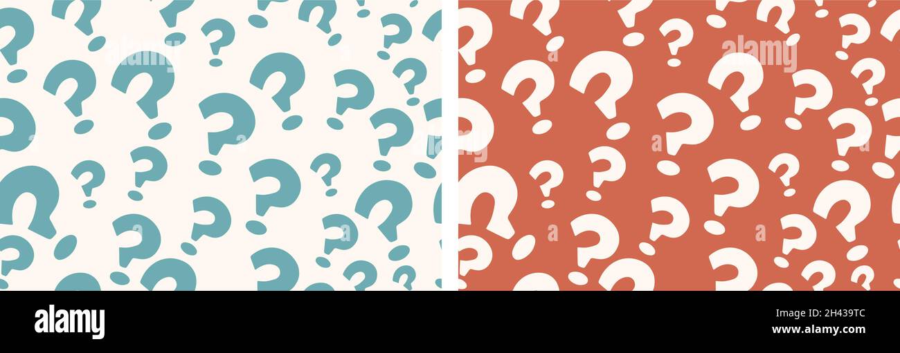 Vector random sign question marks seamless pattern background. Backdrop ...
