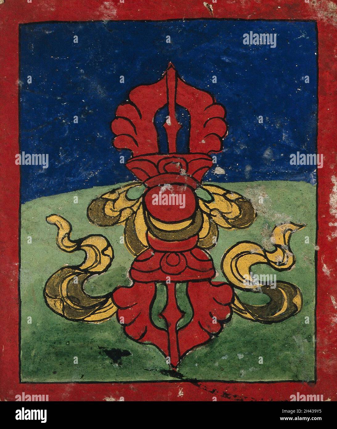 Tibetan fortune telling card. Watercolour, Tibet Stock Photo - Alamy