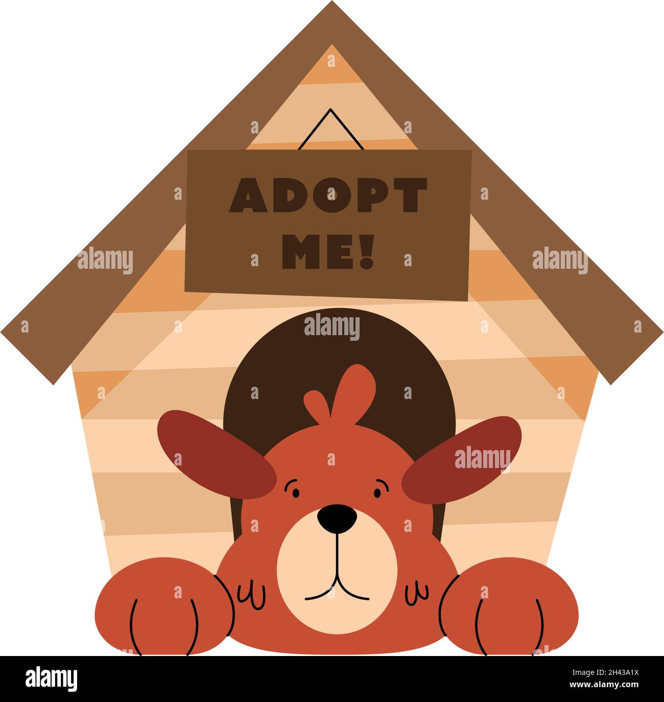 dog in house adopt me label Stock Vector Image & Art - Alamy
