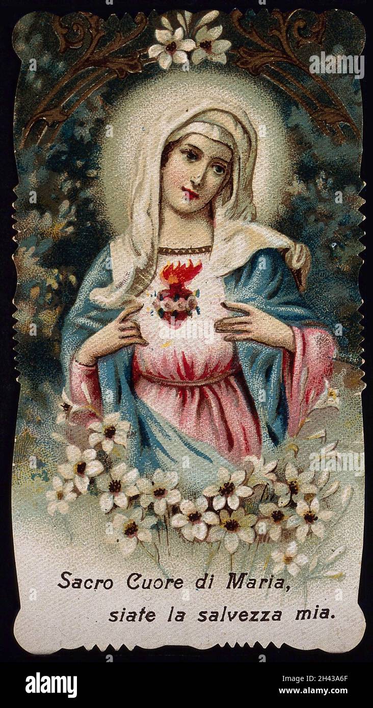 Saint Mary (the Blessed Virgin). Colour photogravure Stock Photo - Alamy