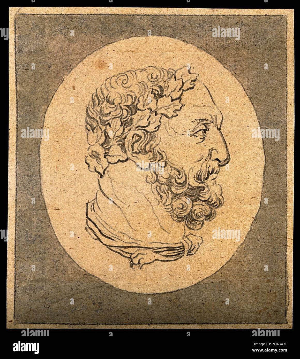 A bust of Hercules: profile. Drawing, c. 1792 Stock Photo - Alamy