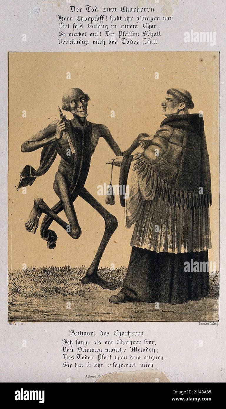 The dance of death at Basel: death and the canon. Lithograph by G ...