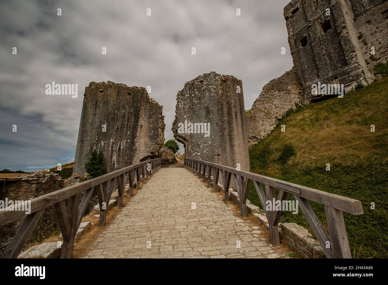 A beautiful shot of the Corfe Castle in Wareham, UK Stock Photo - Alamy