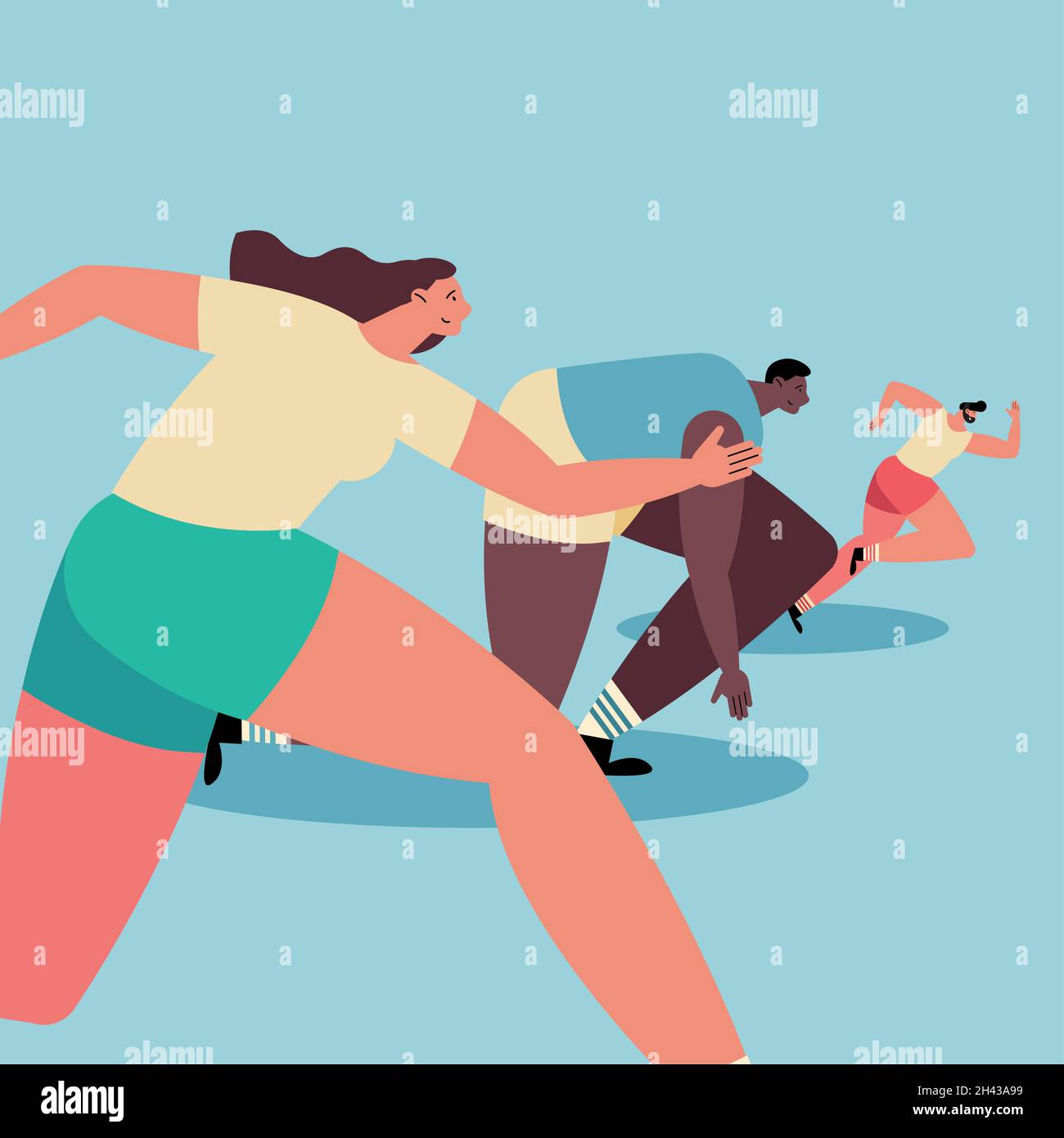three athletes running avatars characters Stock Vector Image & Art - Alamy
