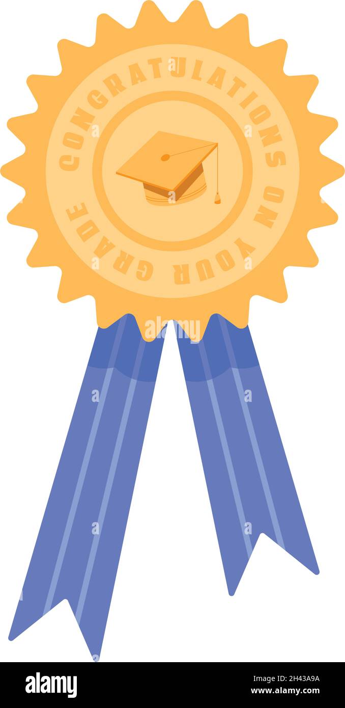 graduation congrats golden medal icon Stock Vector Image & Art - Alamy