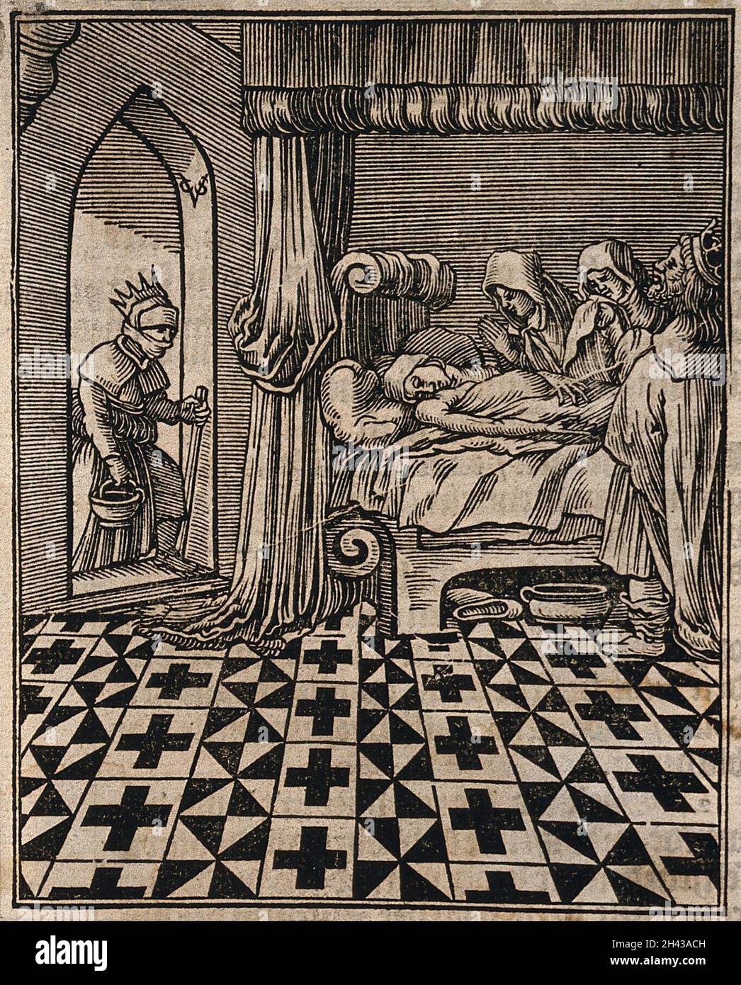 Medieval dead woman woodcut hi-res stock photography and images - Alamy