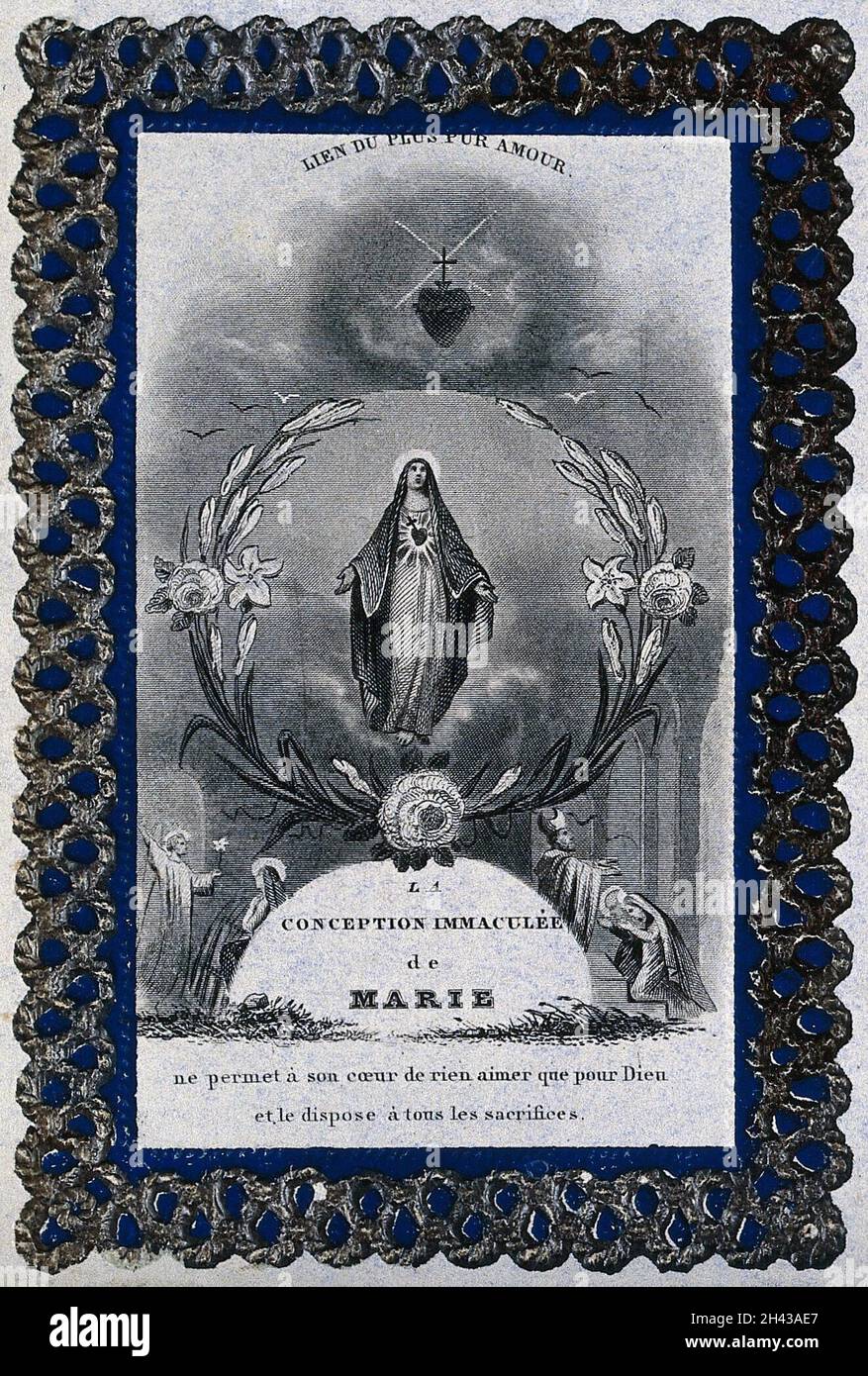 Saint Mary (the Blessed Virgin). Engraving Stock Photo - Alamy