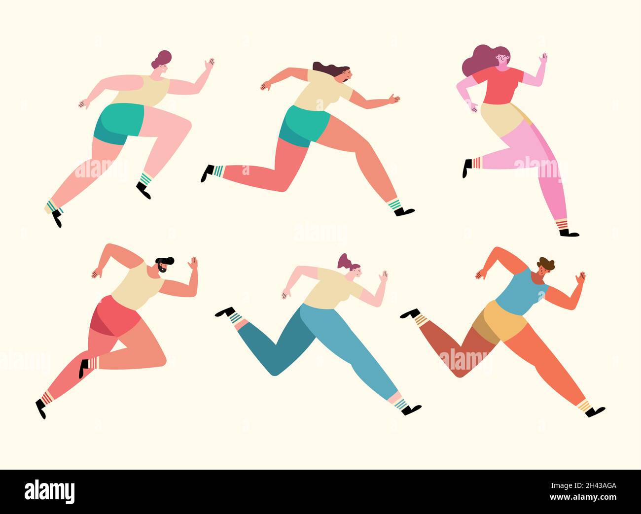 Six runners Stock Vector Images - Alamy