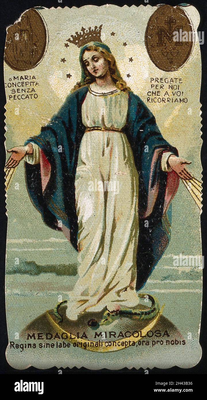 Saint Mary (the Blessed Virgin). Colour photogravure, 1907 Stock Photo ...