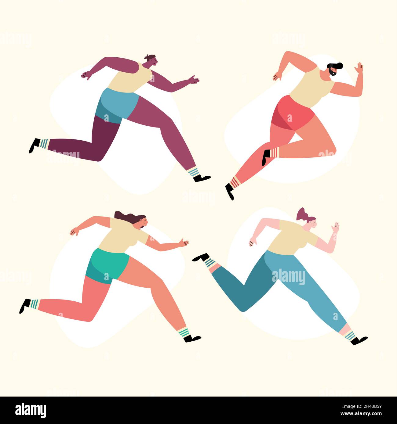 Four people running Stock Vector Images - Alamy