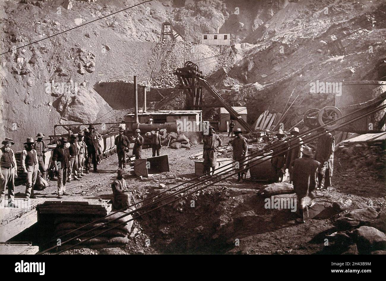 Kimberley, South Africa: miners around the Central Company's shaft in ...