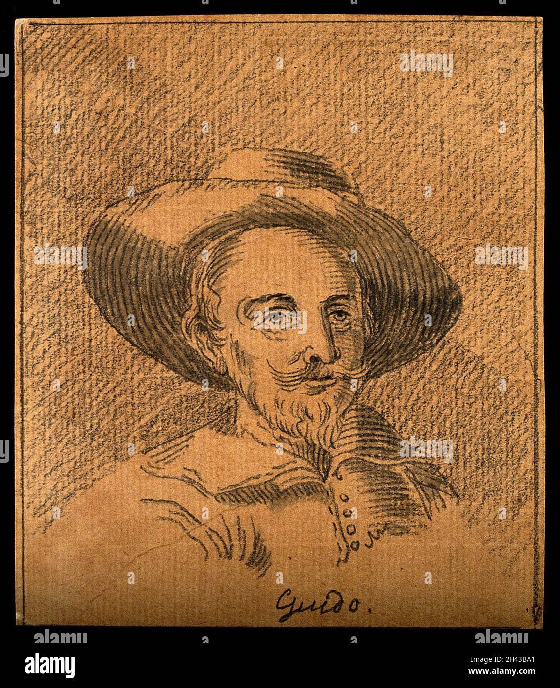 Guido Reni: portrait. Drawing, c. 1793 Stock Photo - Alamy