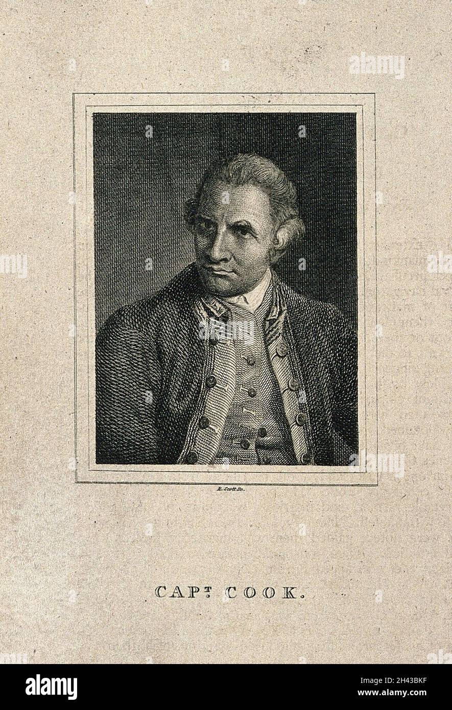 James Cook. Line engraving by C. Frosch after Sir N. Dance-Holland ...