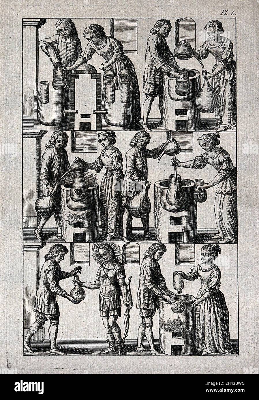 A man and a woman demonstrating the process of fermentation and ...