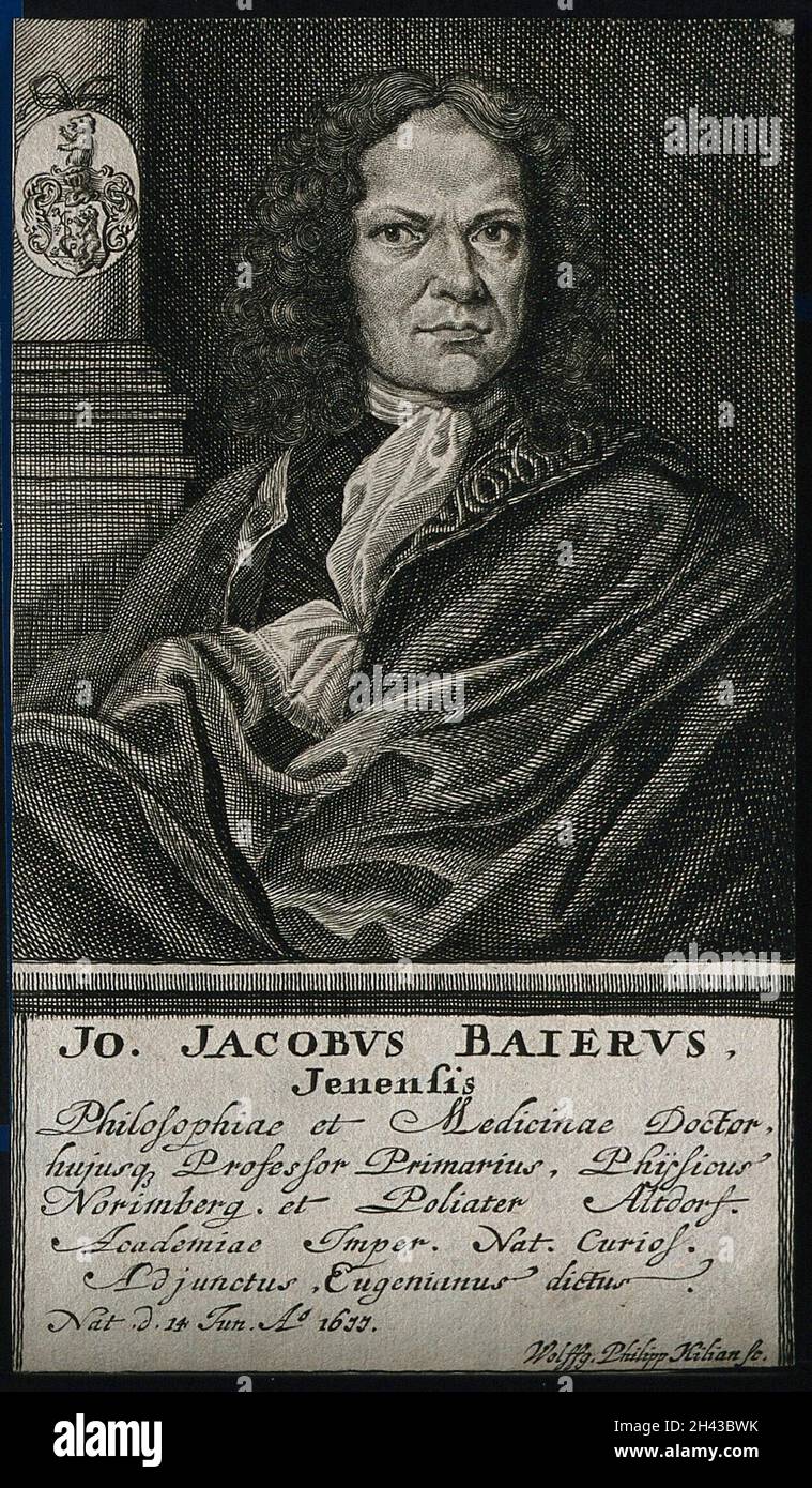 Johann Jakob Baier. Line engraving by W. P. Kilian Stock Photo - Alamy