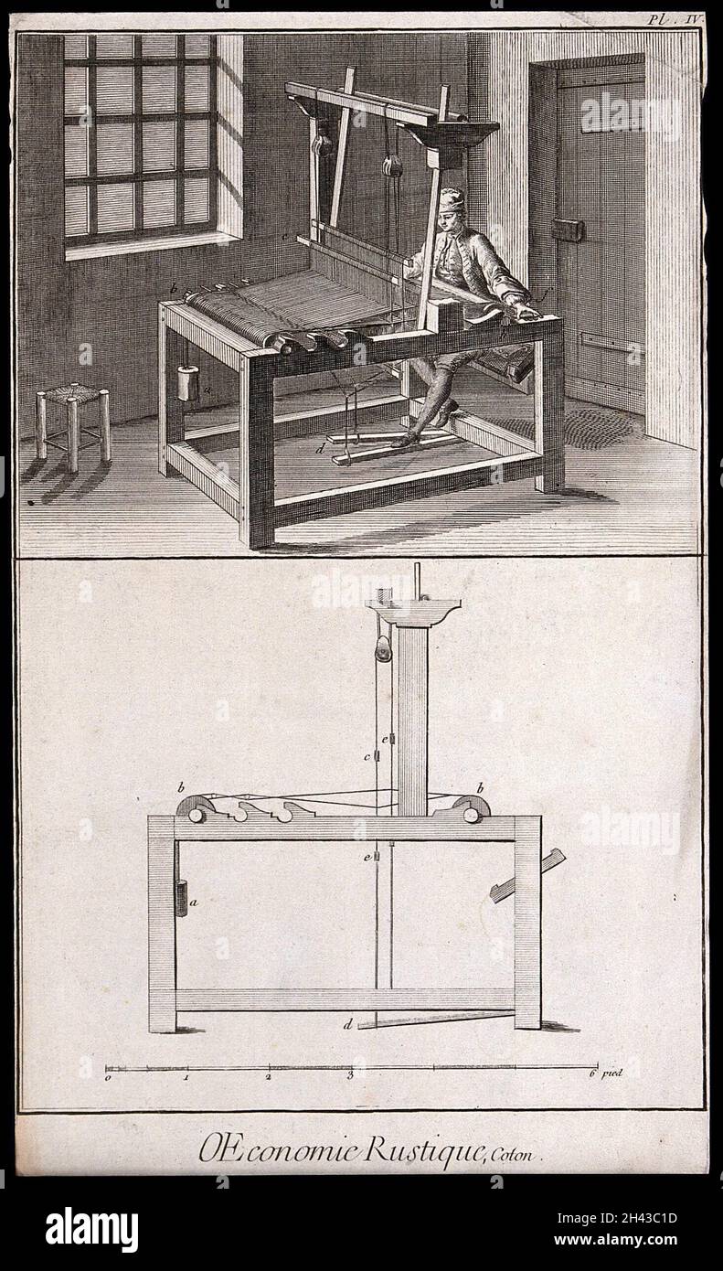 Cotton weaving engraving hi-res stock photography and images - Alamy