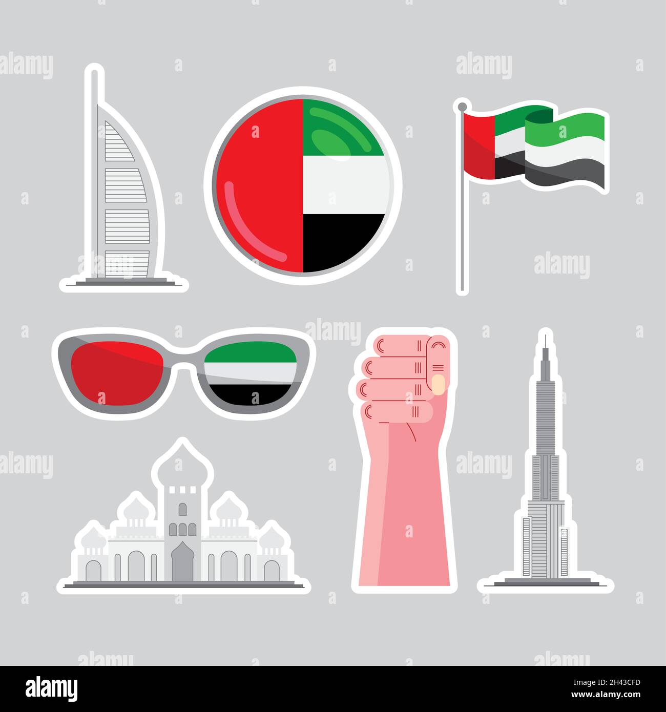 seven UAE national set icons Stock Vector Image & Art - Alamy