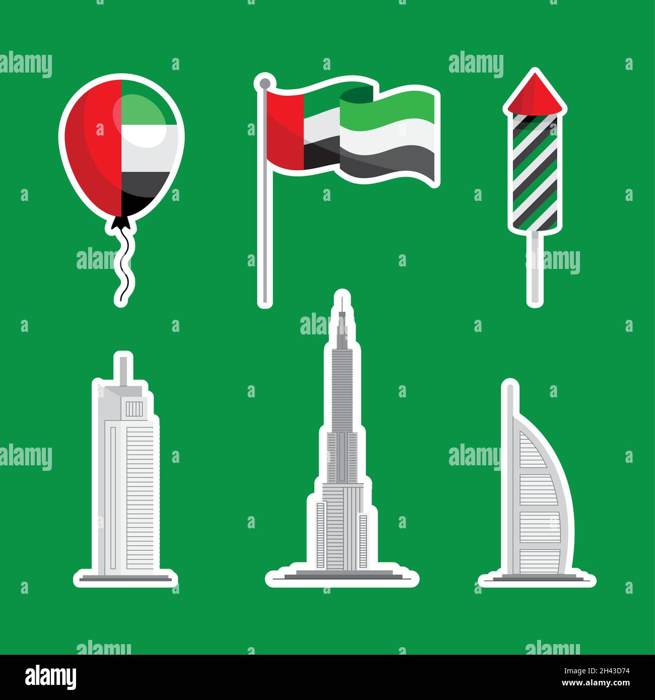 UAE national set six icons Stock Vector Image & Art - Alamy