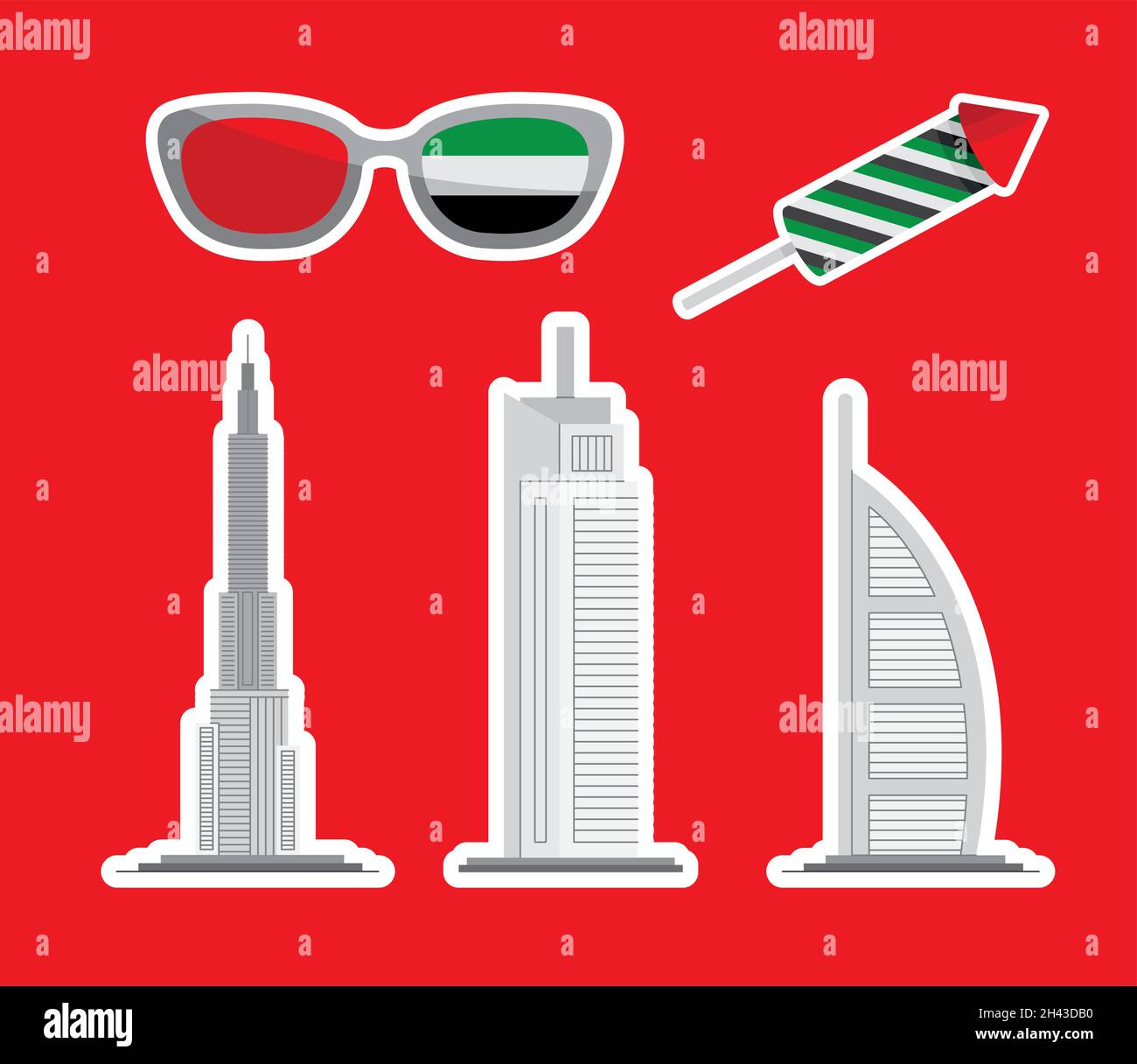 five UAE national set icons Stock Vector Image & Art - Alamy