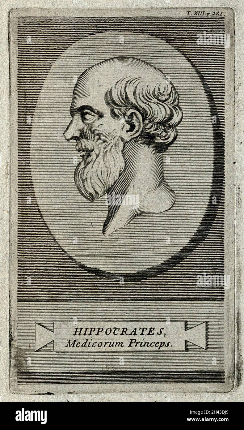 Hippocrates. Line engraving Stock Photo - Alamy