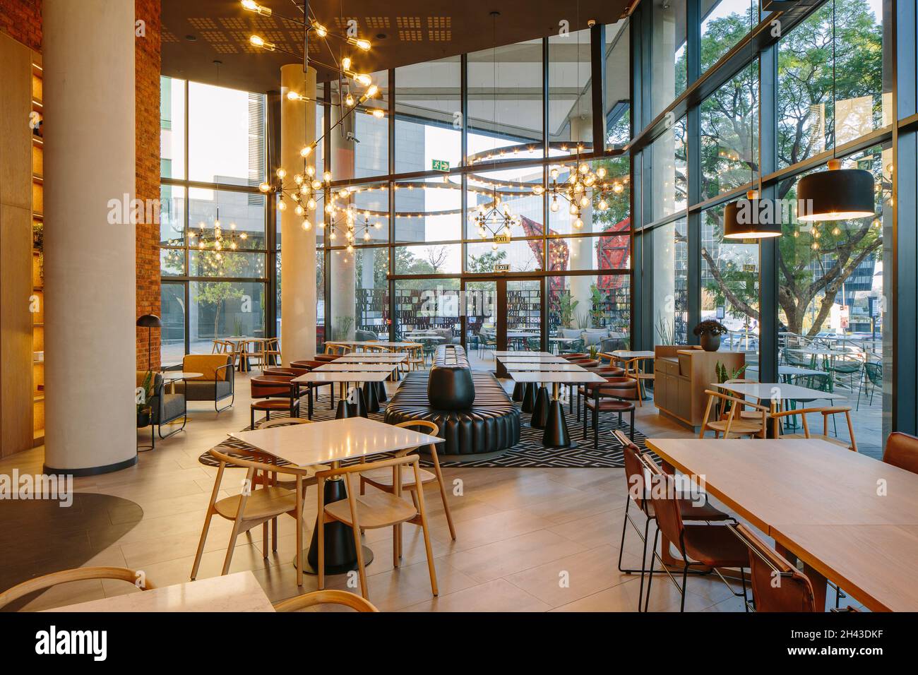 Ground level restaurant interior. Radisson RED Rosebank, Johannesburg ...