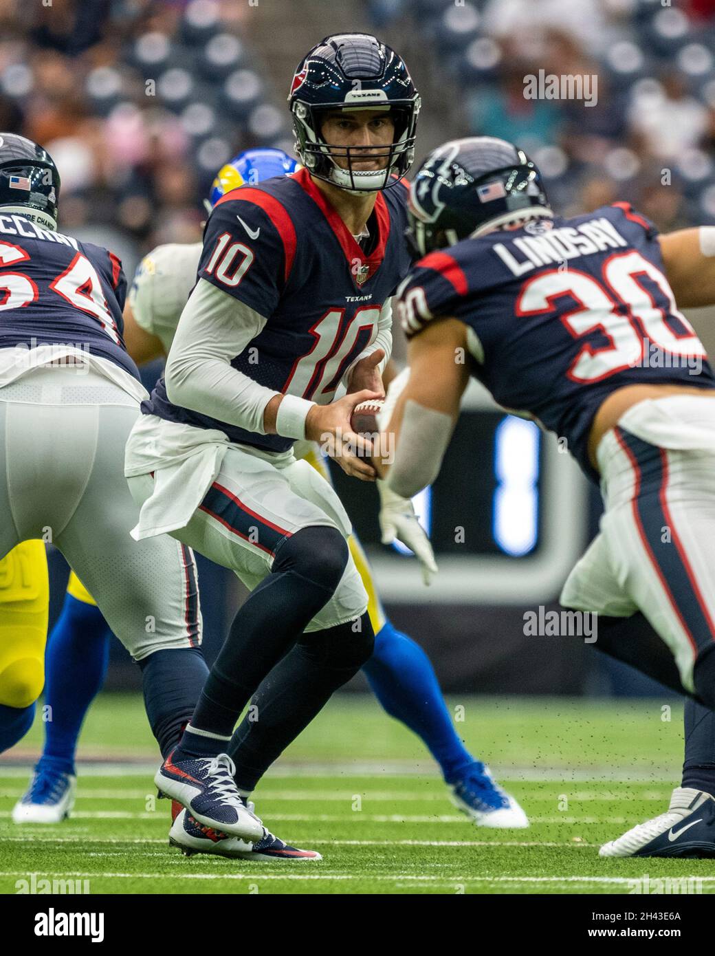 October 31,. QB Davis Mills #10 of the Houston Texans in action vs the ...