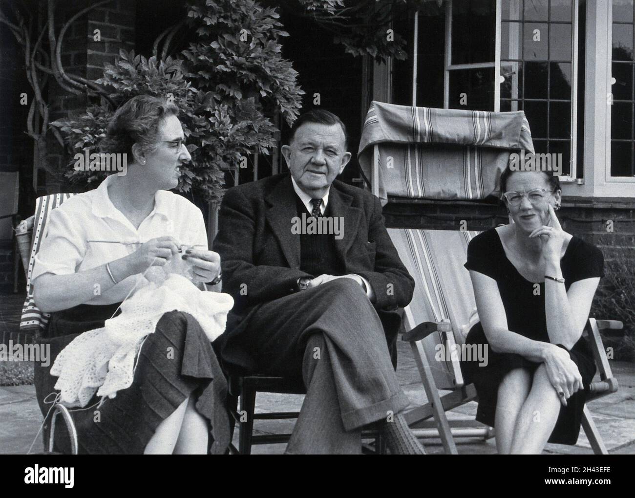 Sir Neil Hamilton Fairley and companions. Photograph, 1956 Stock Photo ...