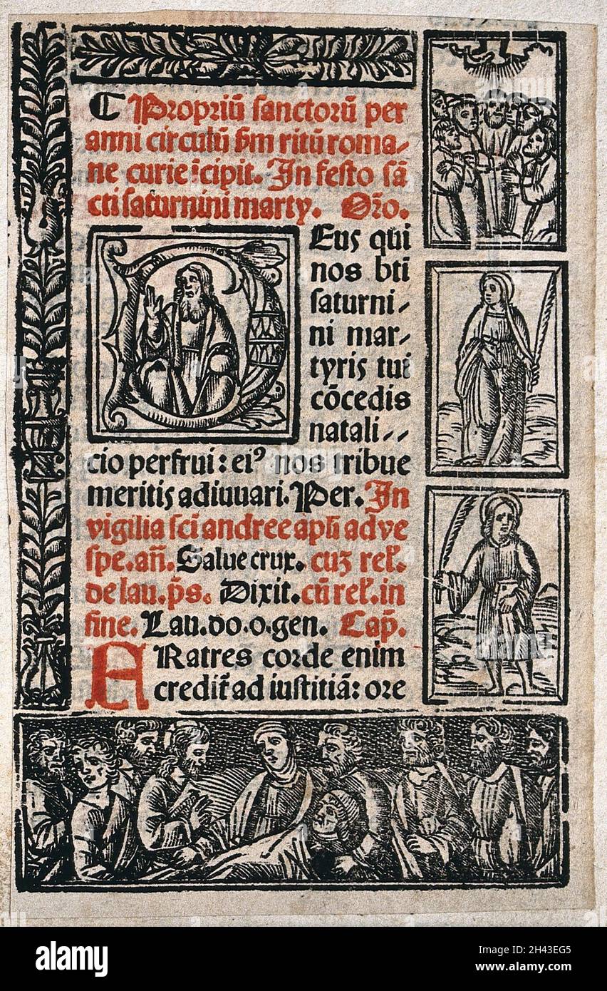 God the Father, an Ascension, a female martyr, Saint Andrew (?) and ...